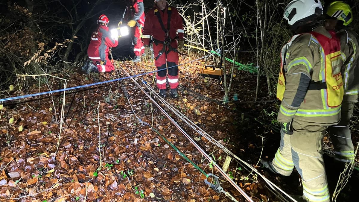 Woman with broken ankle lifted to safety after fall near Tidenham Chase ...