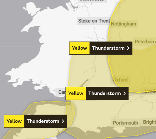 Yellow warning issued for thunderstorms today | theforester.co.uk