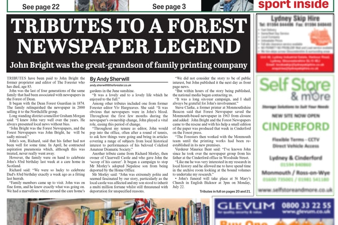Bright past for district's longest running newspaper | theforester.co.uk